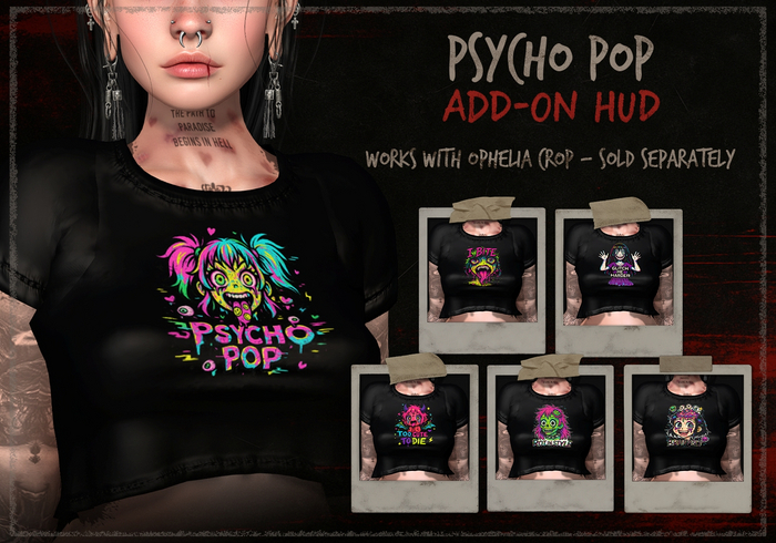 Second Life Marketplace - Psycho Pop – Add-On HUD (Ophelia Crop Compatible)
